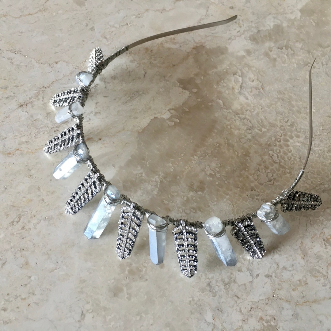Glade, Quartz Crystal Crown, Crystal Point Bridal Headpiece, Quartz ...