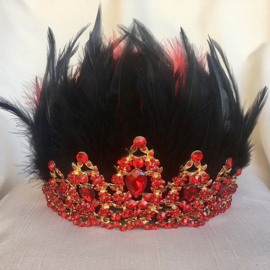 Red Queen, Feather Tiara, Festival Headdress, Feather Headpiece ...