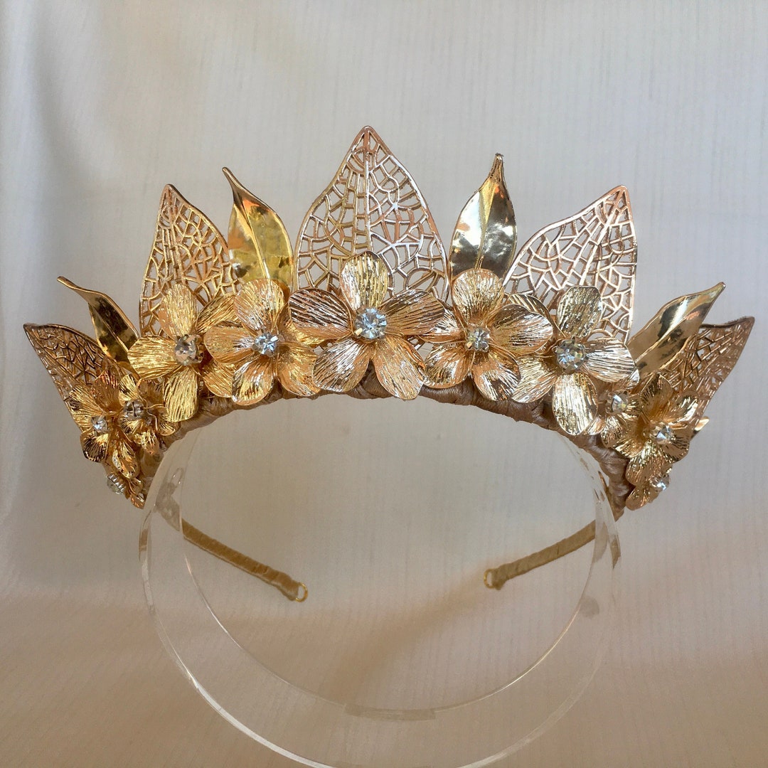 Camille, Golden Flower Crown, Wedding Crown, Wedding Tiara, Bridal ...