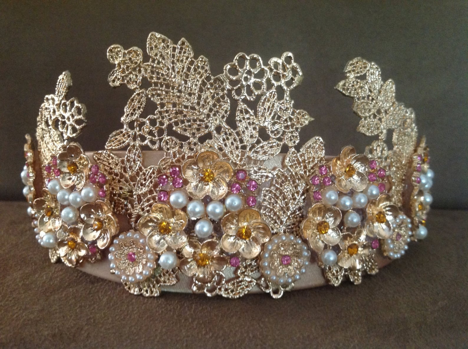 Golden Flower Baroque Crown - Etsy