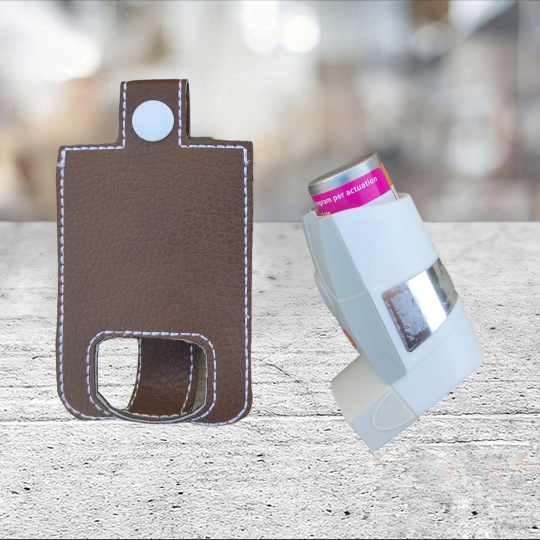 Brown Inhaler Holder, Inhaler Case Keyring, Inhaler Case, Inhaler Pouch ...
