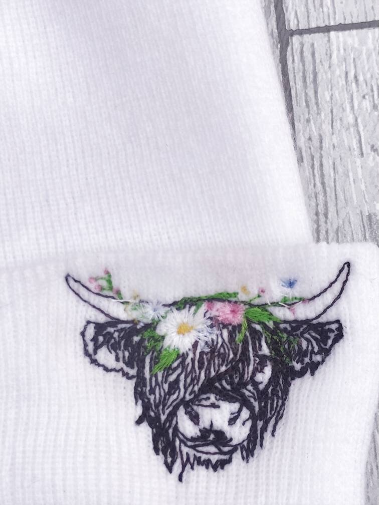 Highland Cow Beanie Highland Cow Hatembroidered Adult Hat - Etsy
