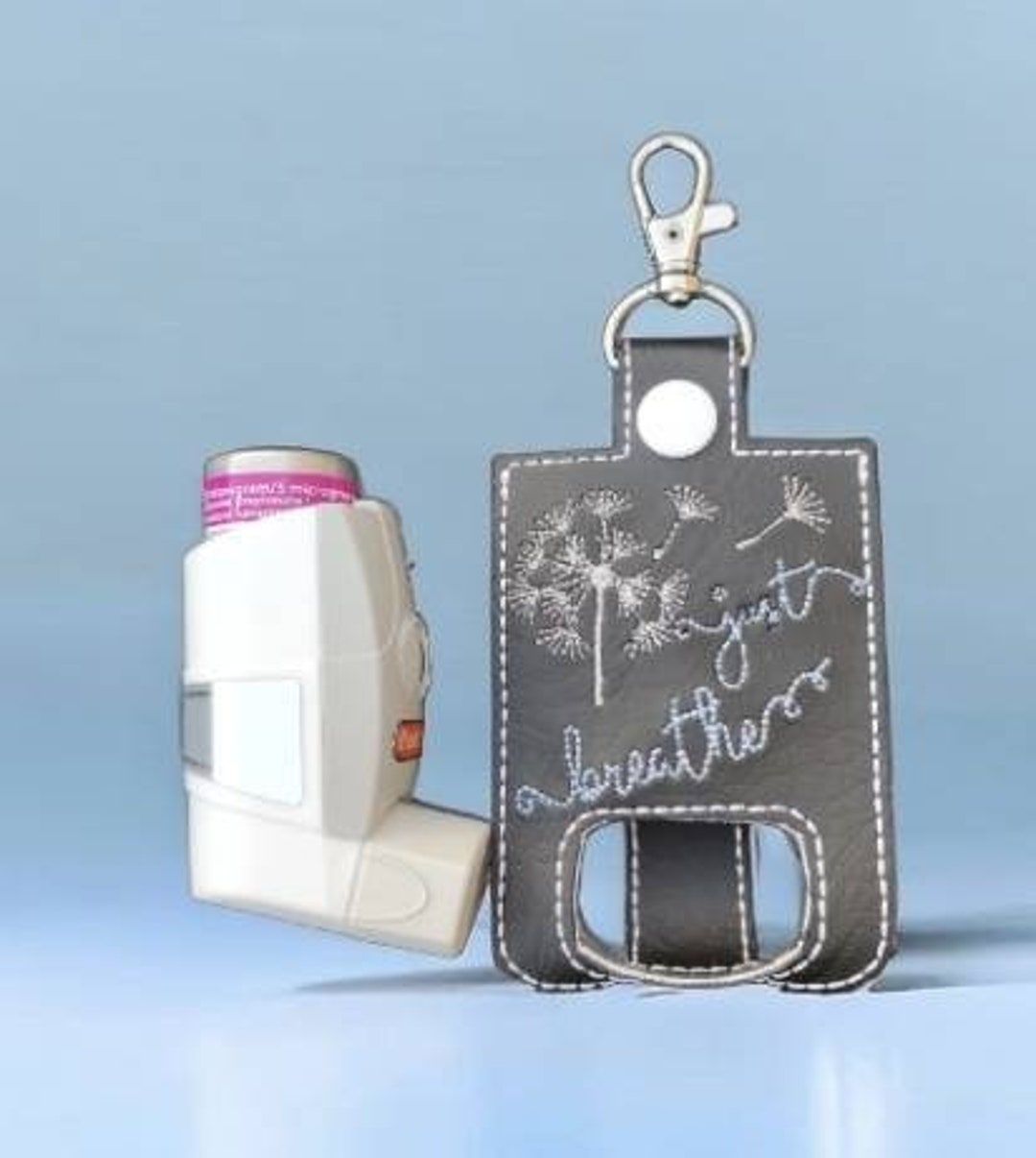 Inhaler Holder, Inhaler Case Keyring," Just Breathe", Inhaler Case ...