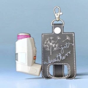Inhaler Holder, Inhaler Case Keyring," Just Breathe", Inhaler Case ...
