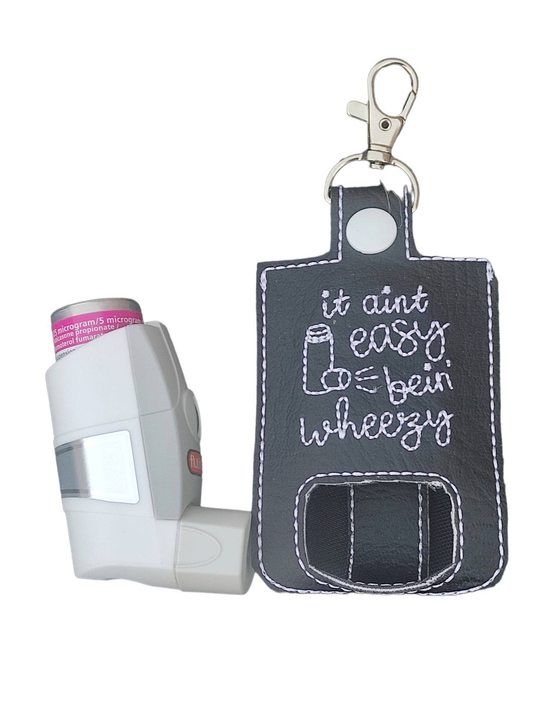 Inhaler Holder, Inhaler Case Keyring," Ain't Easy Bein Wheezy", Inhaler ...