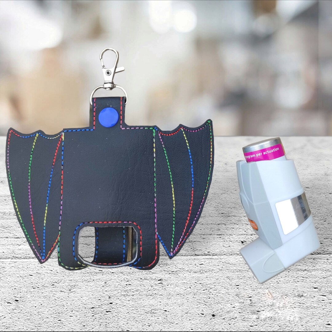 Bat Winged Inhaler Holder, Inhaler Case Keyring, Inhaler Case, Gothic ...