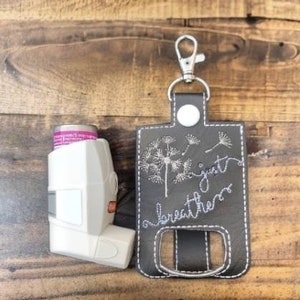 Inhaler Holder, Inhaler Case Keyring," Just Breathe", Inhaler Case ...