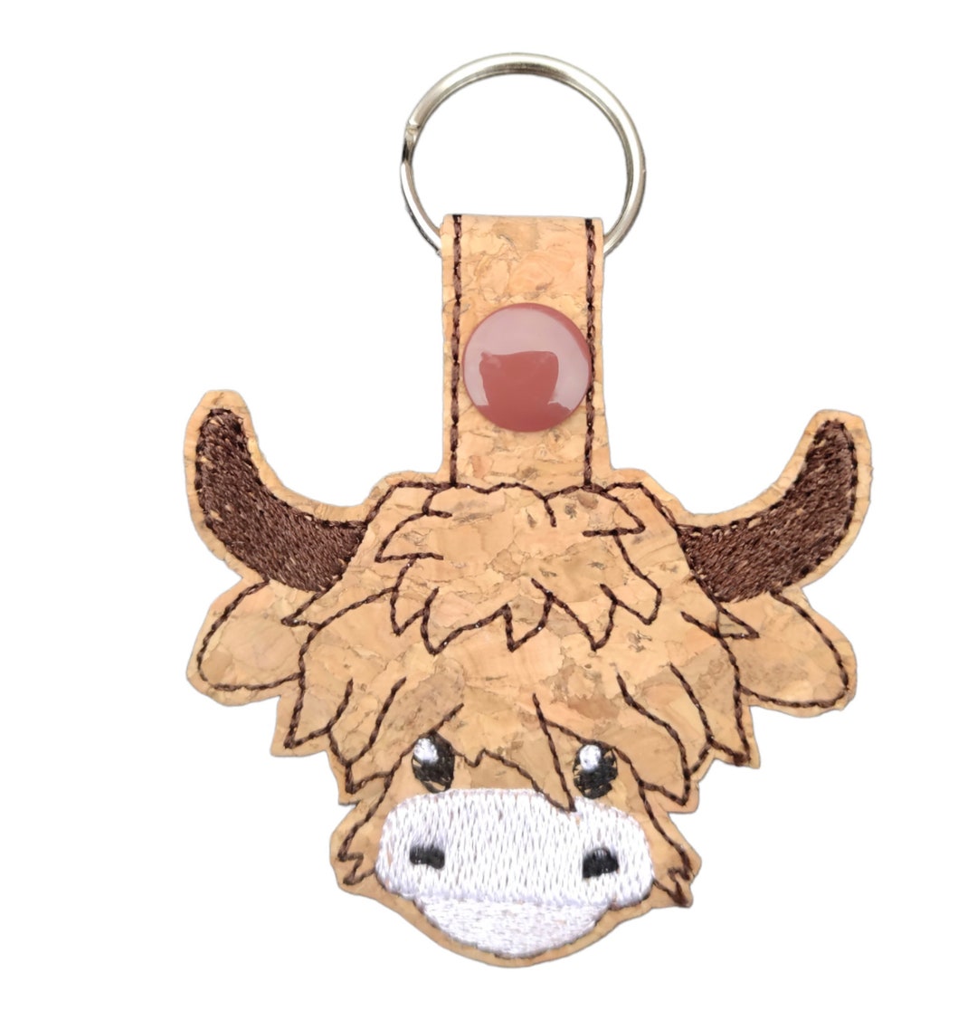 Highland Cow Keyring, Cork Keychain, Scottish Gift, Highland Coo Gift ...