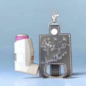Inhaler Holder, Inhaler Case Keyring," Just Breathe", Inhaler Case ...