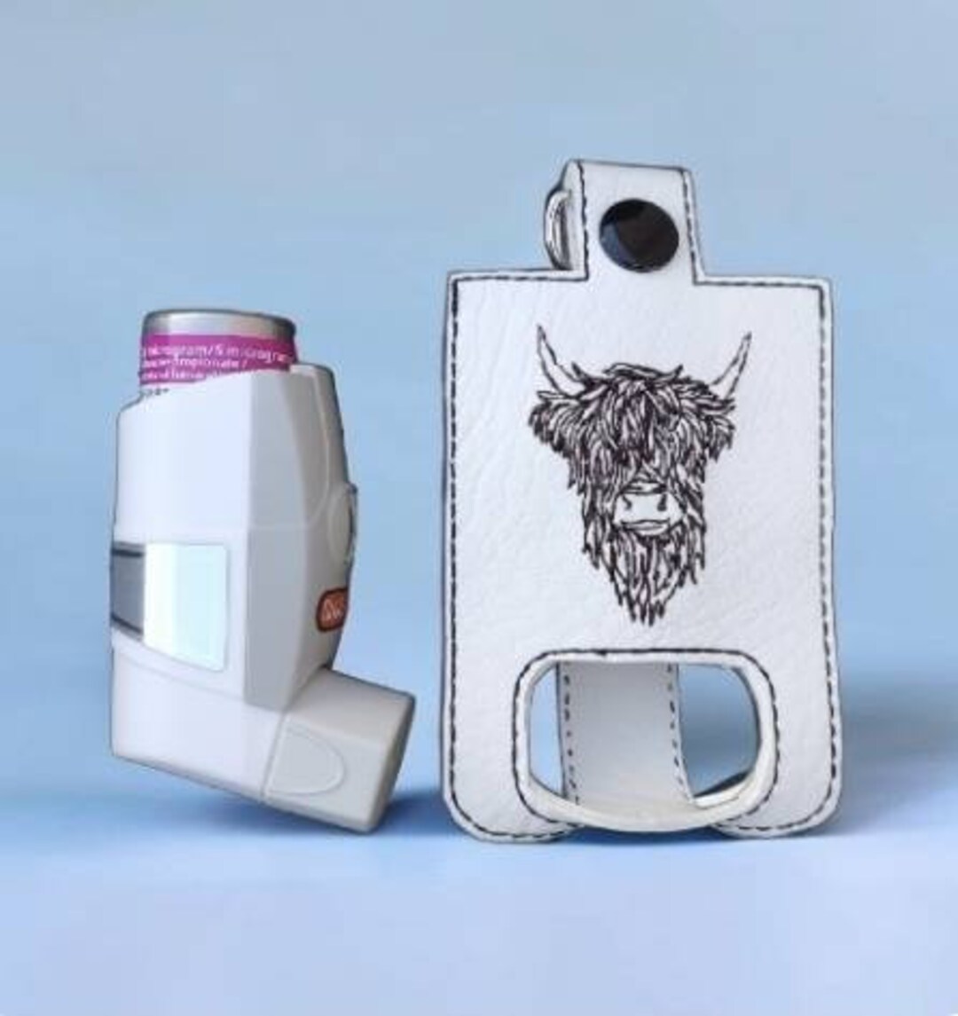 Inhaler Holder, Inhaler Case Keyring, Highland Cow, Inhaler Case ...