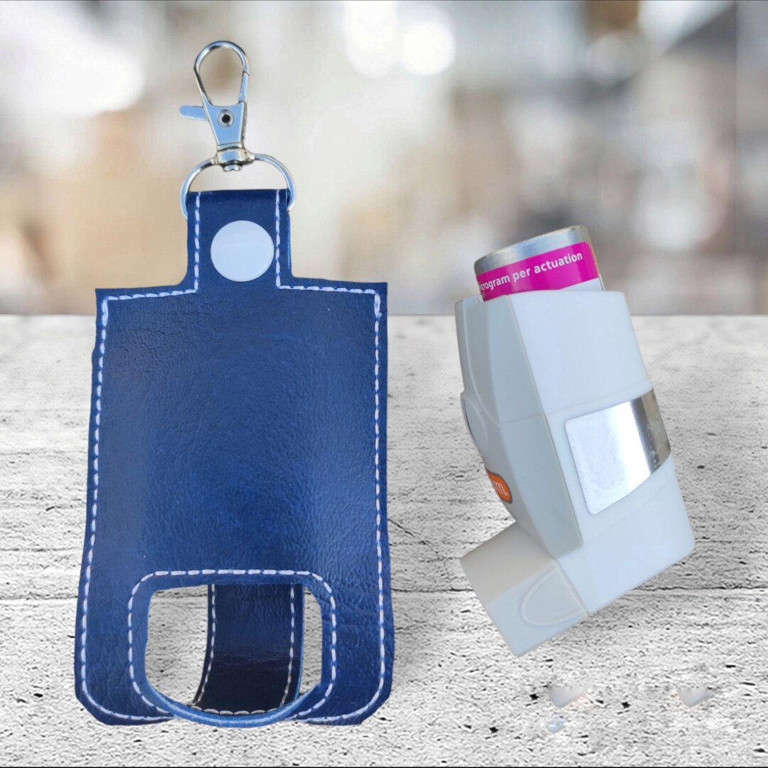 Dark Blue Inhaler Holder, Inhaler Case Keyring, Inhaler Case, Inhaler ...