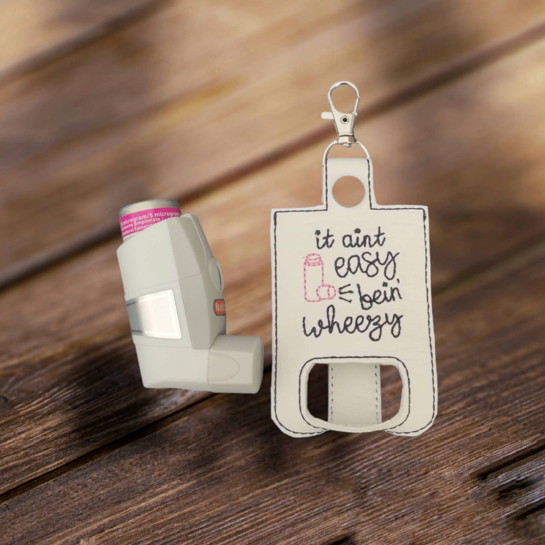 Inhaler Holder, Inhaler Case Keyring," Ain't Easy Bein Wheezy", Inhaler ...