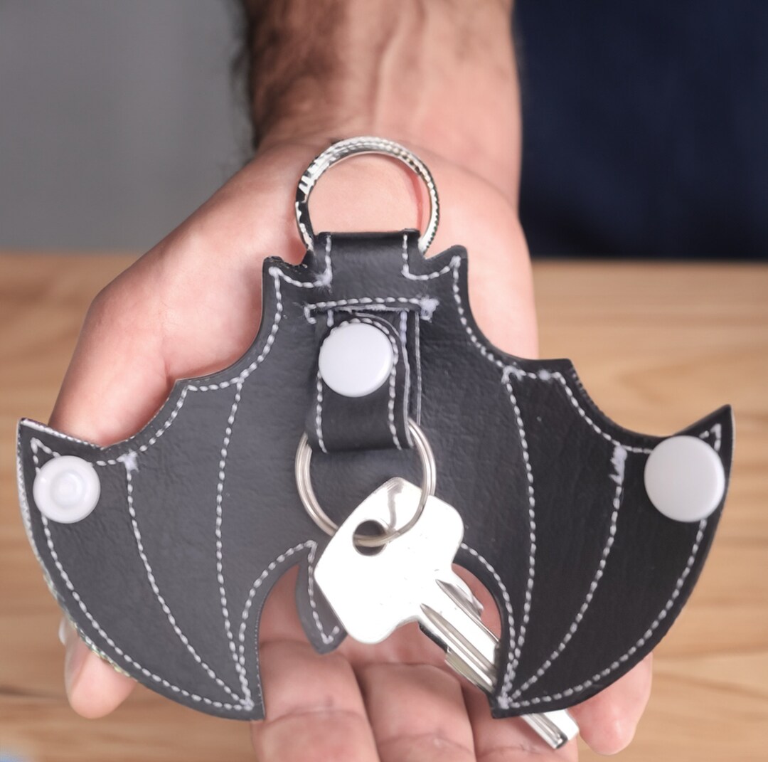 Bat Keychain Glow in the Dark Goth Key Holder Halloween - Etsy