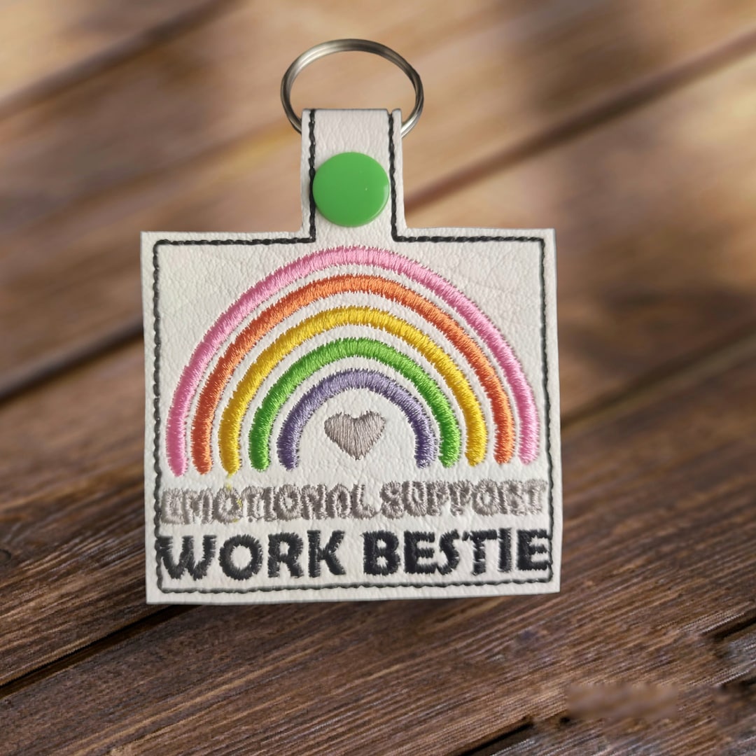 Emotional Support Work Bestie Keychain, Inspirational Coworker Keyring ...