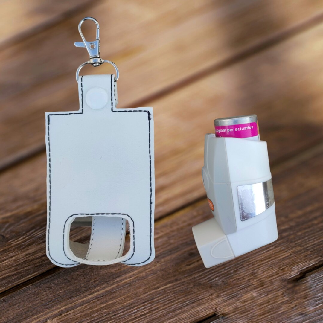 White Inhaler Holder, Inhaler Case Keyring, Inhaler Case, Inhaler Pouch ...