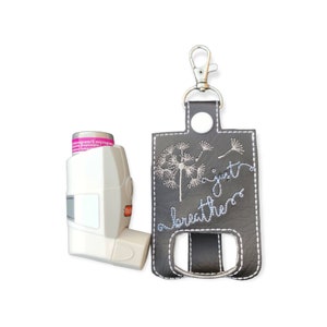 Inhaler Holder, Inhaler Case Keyring," Just Breathe", Inhaler Case ...