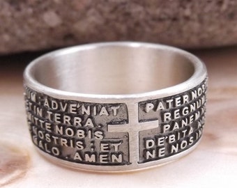 The Lord's Prayer Our Father Pinky Unisex Ring Silver 925 | Etsy