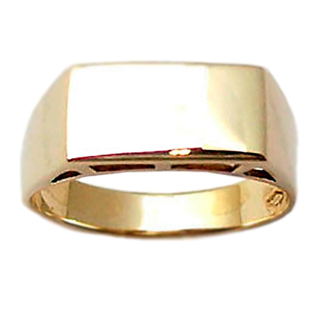 Chevalier Ring in 18 Kt Yellow Gold for Men, Polished Band, Also ...