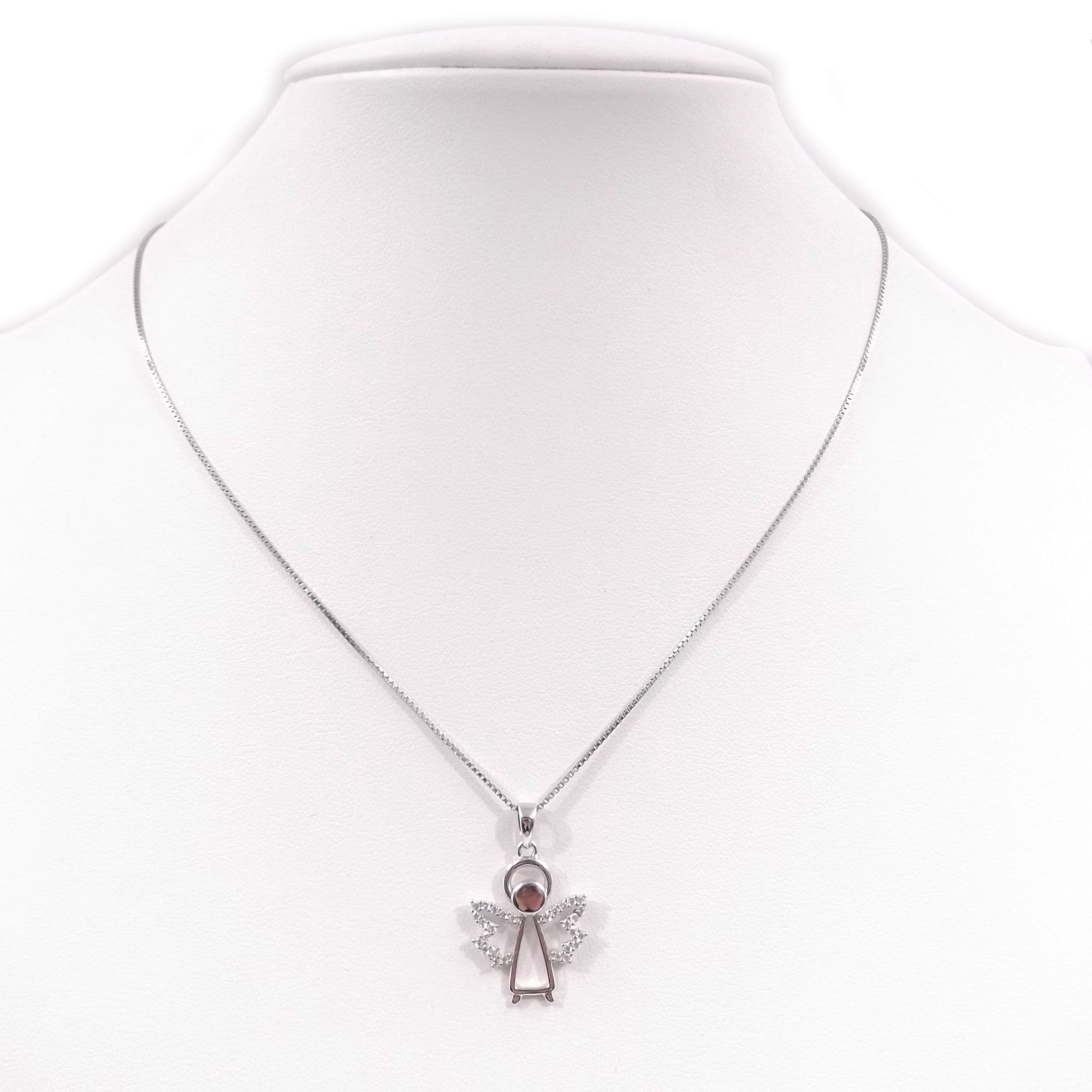 Women's 925 Silver Angel Pendant Necklace With Zircons - Etsy
