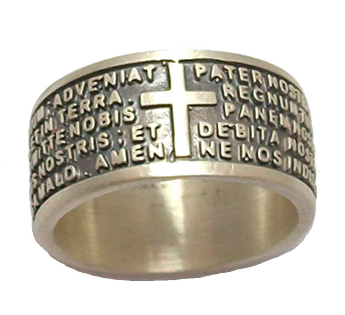 Our Father Ring in Latin Silver Band 925 Religious Ring | Etsy