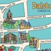 Dalston Map Illustration Stylised, Lively Streets and Buildings ...