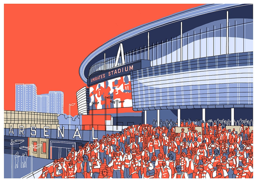 Arsenal Football Architecture Emirates Stadium Highbury - Etsy UK
