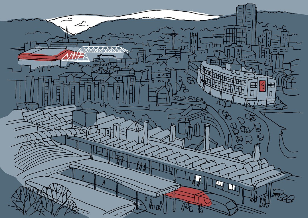 Sheffield in Winter; Atmospheric Scene Showing View From Park Hill and ...