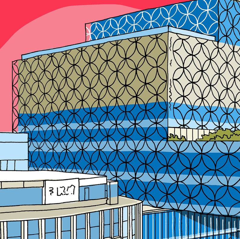 Library of Birmingham Print: Signed Giclee, Modern Architecture - Etsy