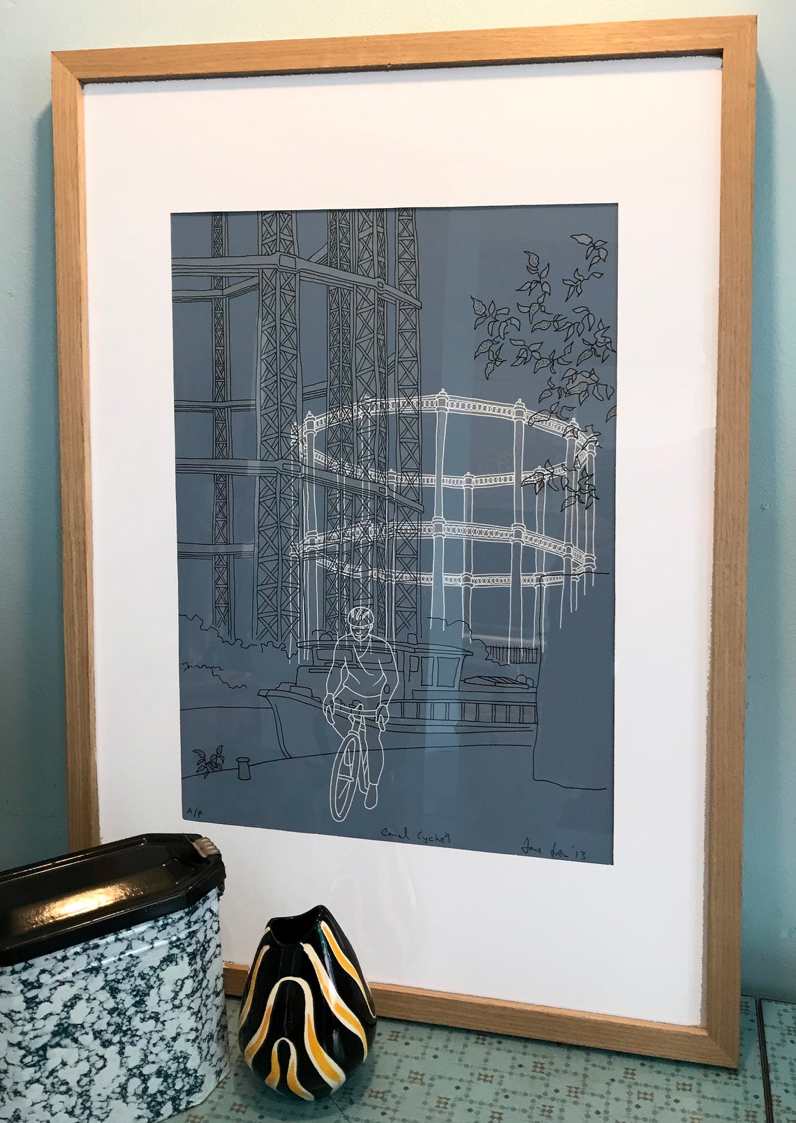 London Gasometers Print: Regent's Canal, Industrial Architecture Art - Etsy