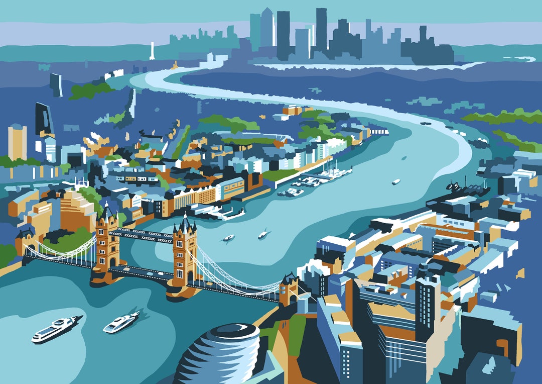 London View; Tower Bridge and Thames From the Shard; Signed Artist's ...
