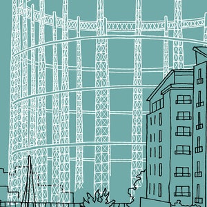 Gasometers, Regent's Canal, Broadway Market Souvenir; Atmospheric East ...