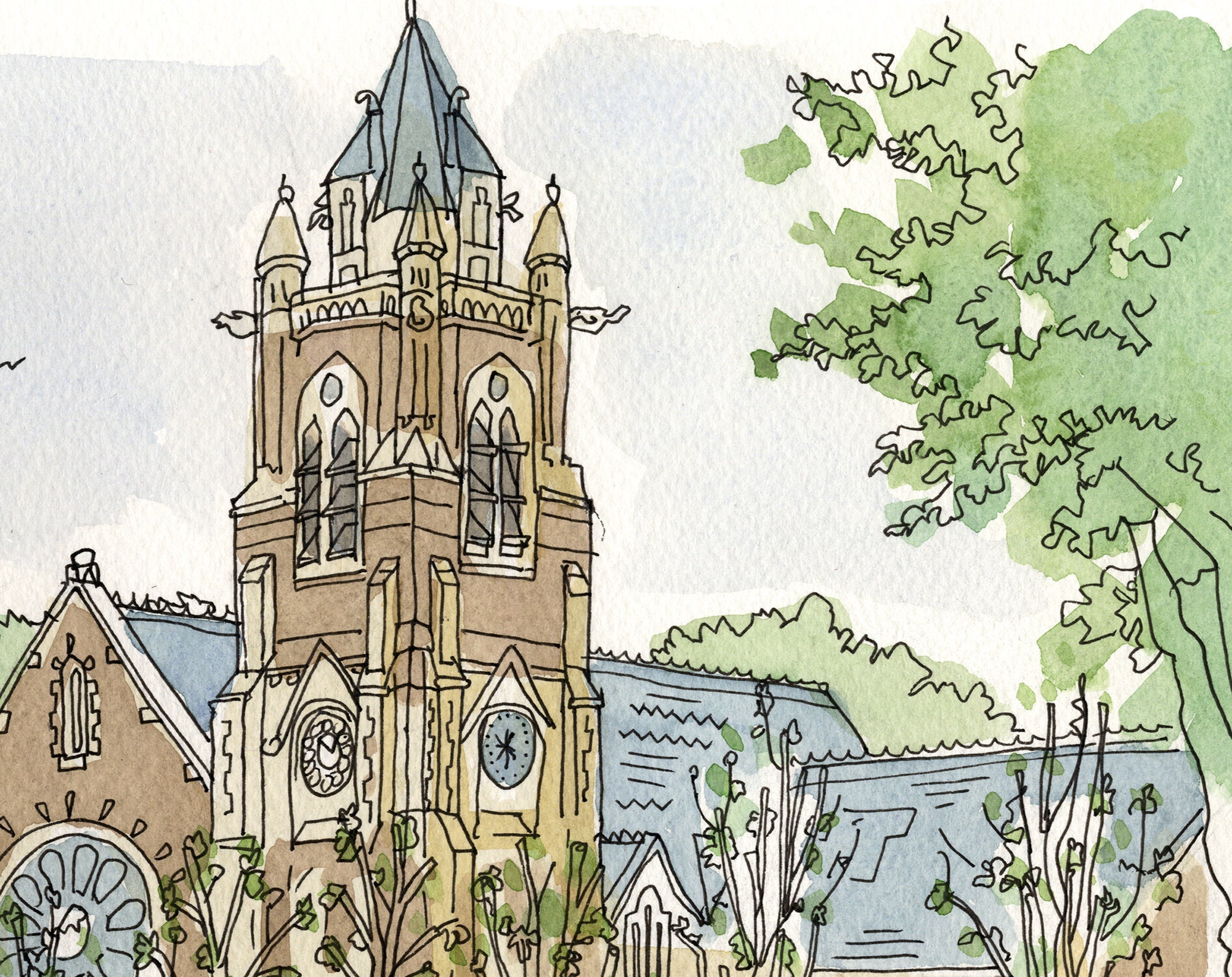 Victorian Gothic; Historic St. Mark’s Church, Dalston - Signed Artist’s ...