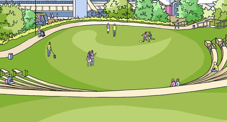 Yorkshire Sheffield Drawing; Amphitheatre, Architecture, Landscape ...