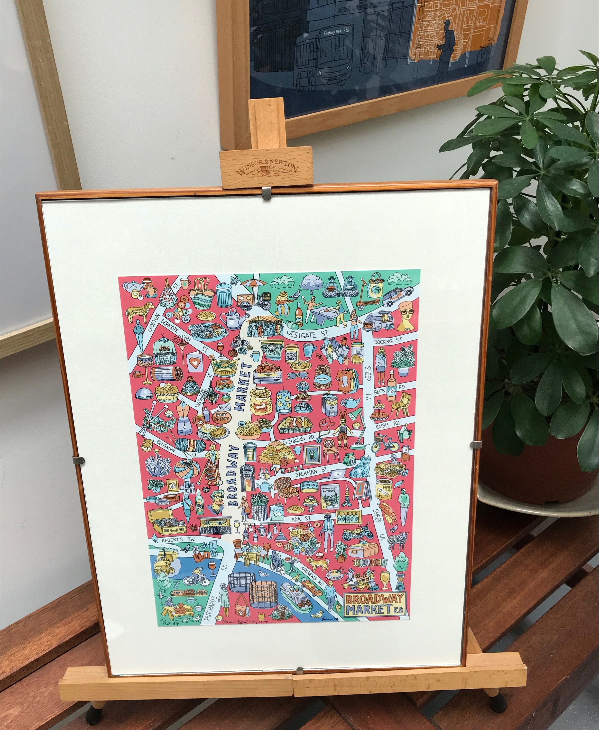 Illustrated Map - Broadway Market, East London - Bright and Detailed ...