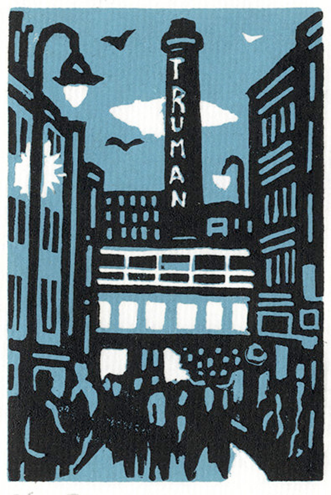 London Art; Handmade Small Woodblock Print of Brick Lane, Signed ...