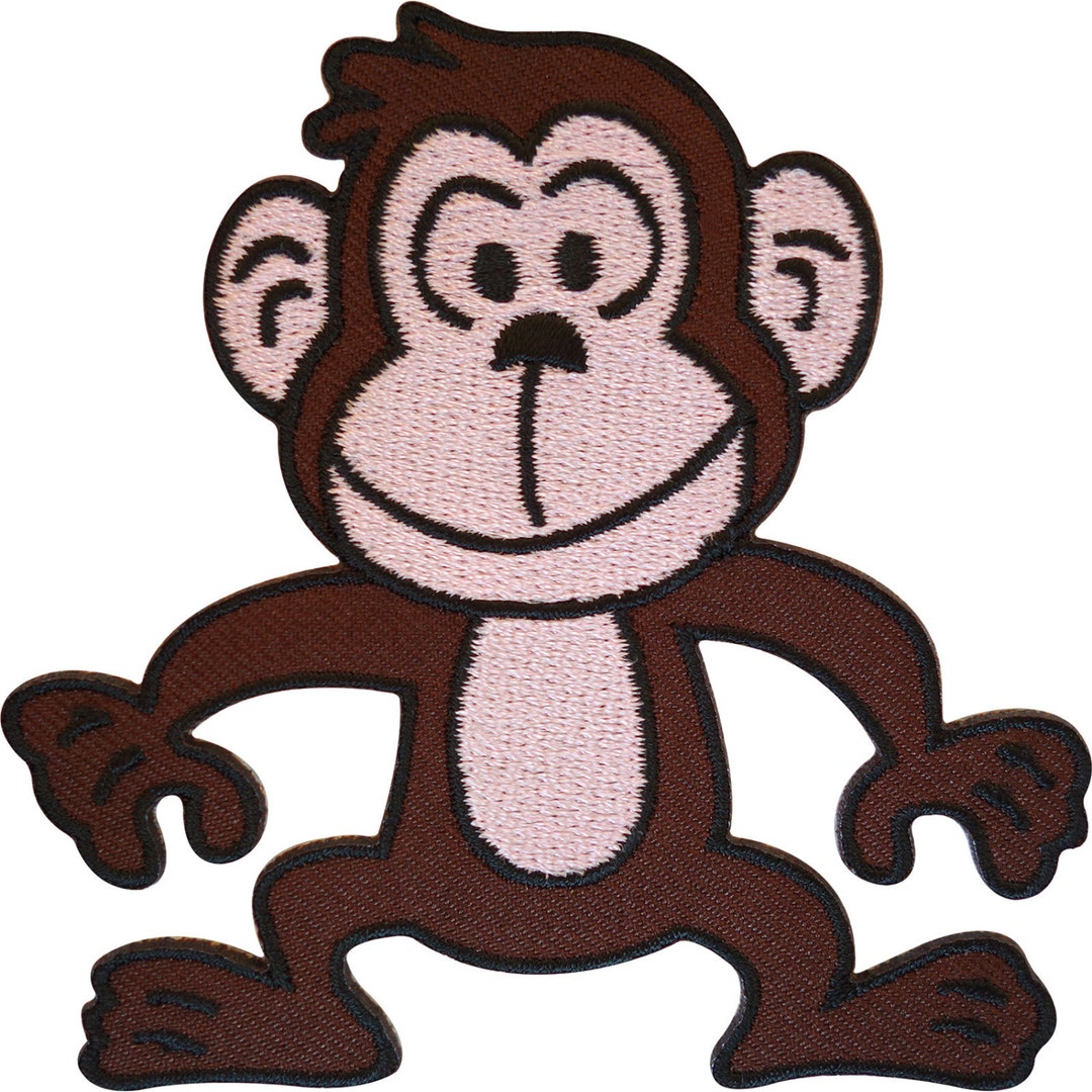 Embroidered Monkey Iron on Badge Sew on Patch Chimp Ape Jeans Shirt Bag ...