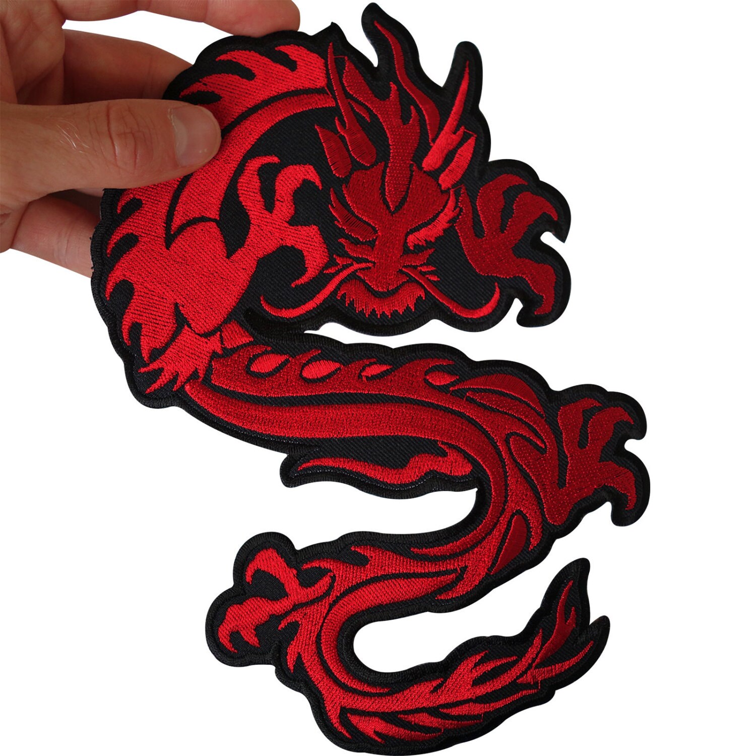 Large Iron on Embroidered Chinese Dragon Patch / Sew on Jacket Shirt ...