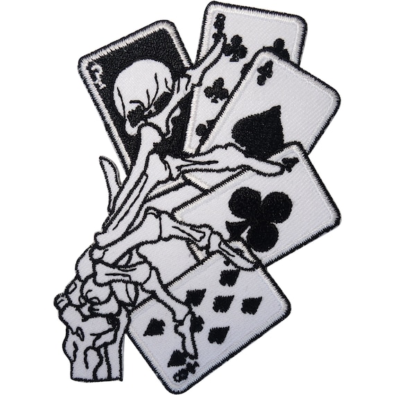 Skeleton Hand Playing Cards Patch Iron on Sew on Clothes Poker | Etsy