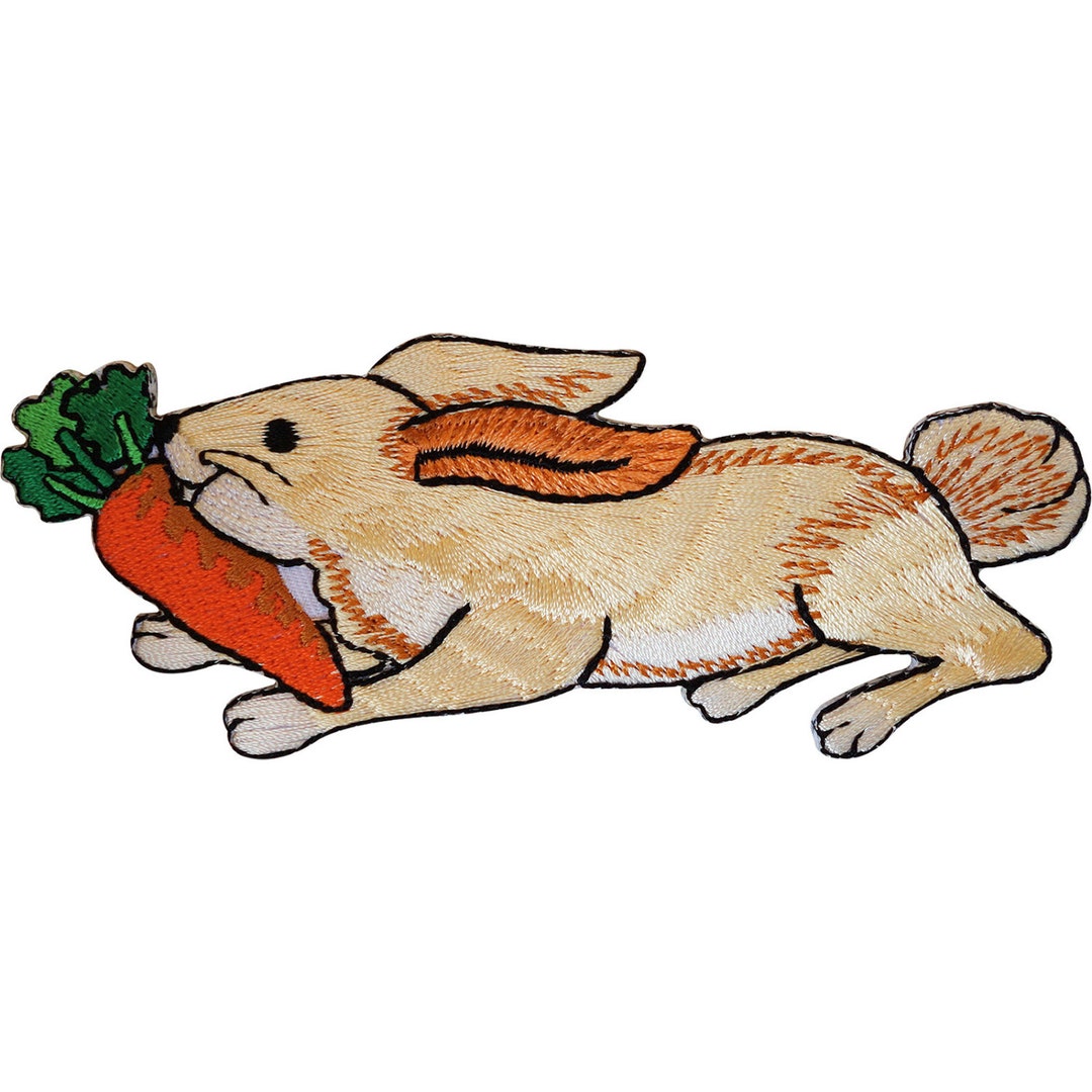Embroidered Hare Rabbit Iron on Badge Sew on Patch Clothes Embroidery ...