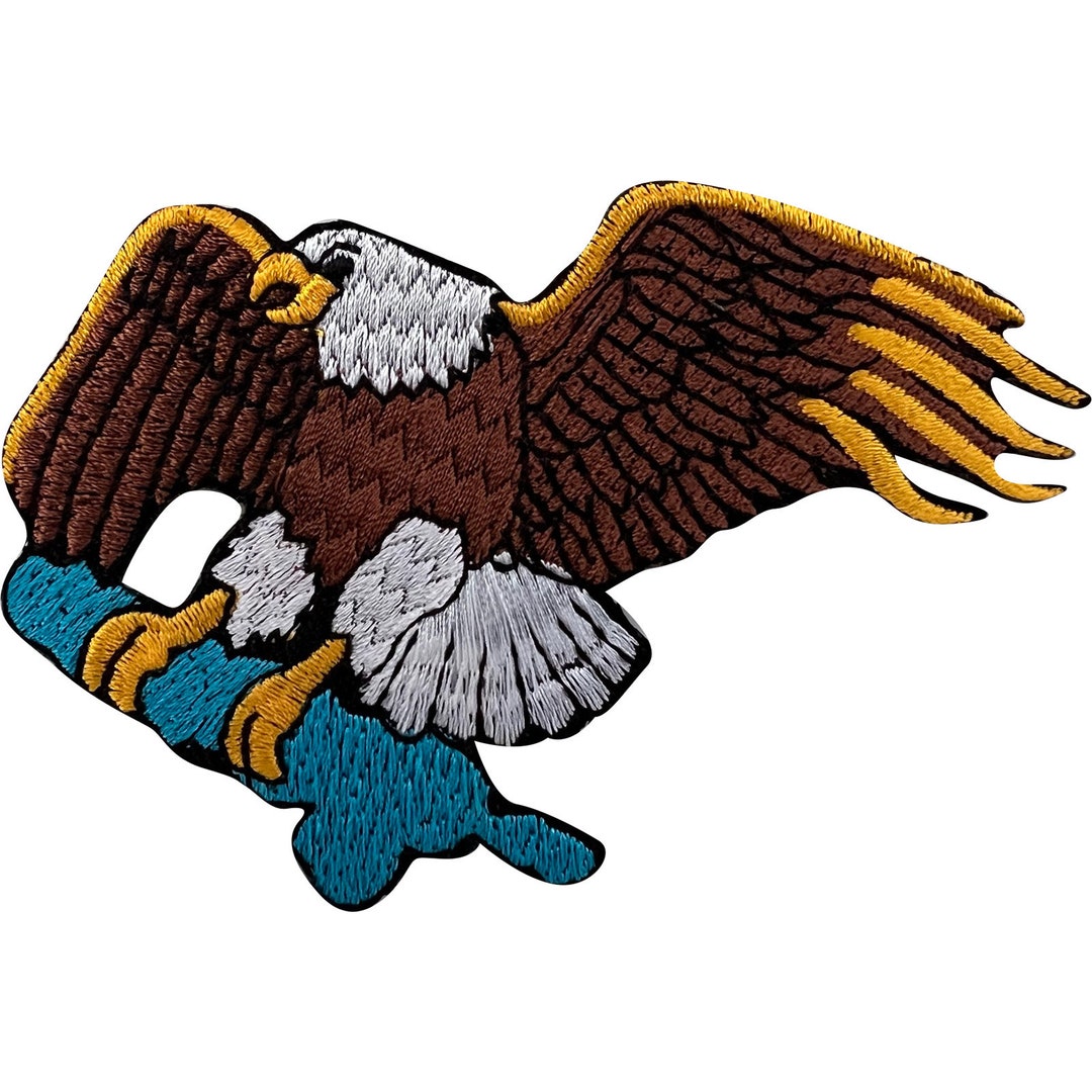American Bald Eagle Patch Iron Sew on Jacket Coat T Shirt Bird ...