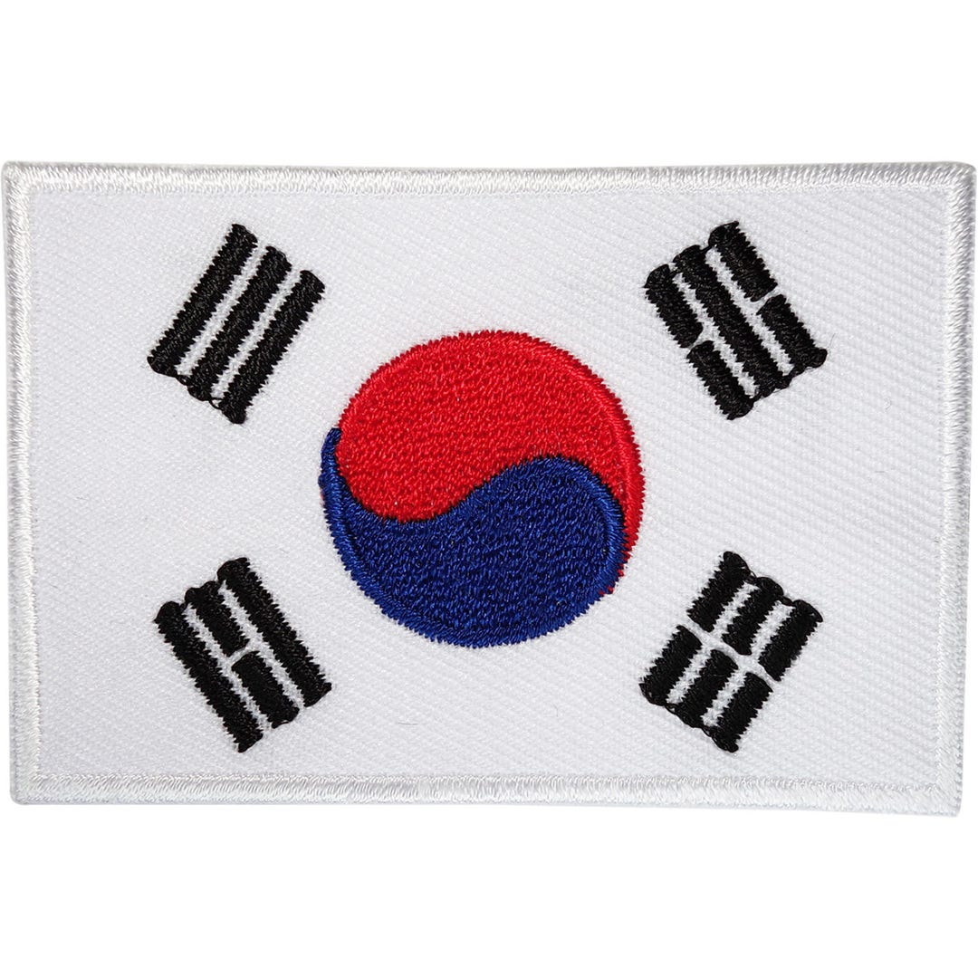 South Korea Flag Patch Korean Embroidered Badge Iron Sew on Clothes ...
