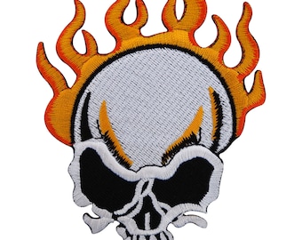Colorful Flaming Skull Iron on Transfer Sticker DIY Patch - Etsy