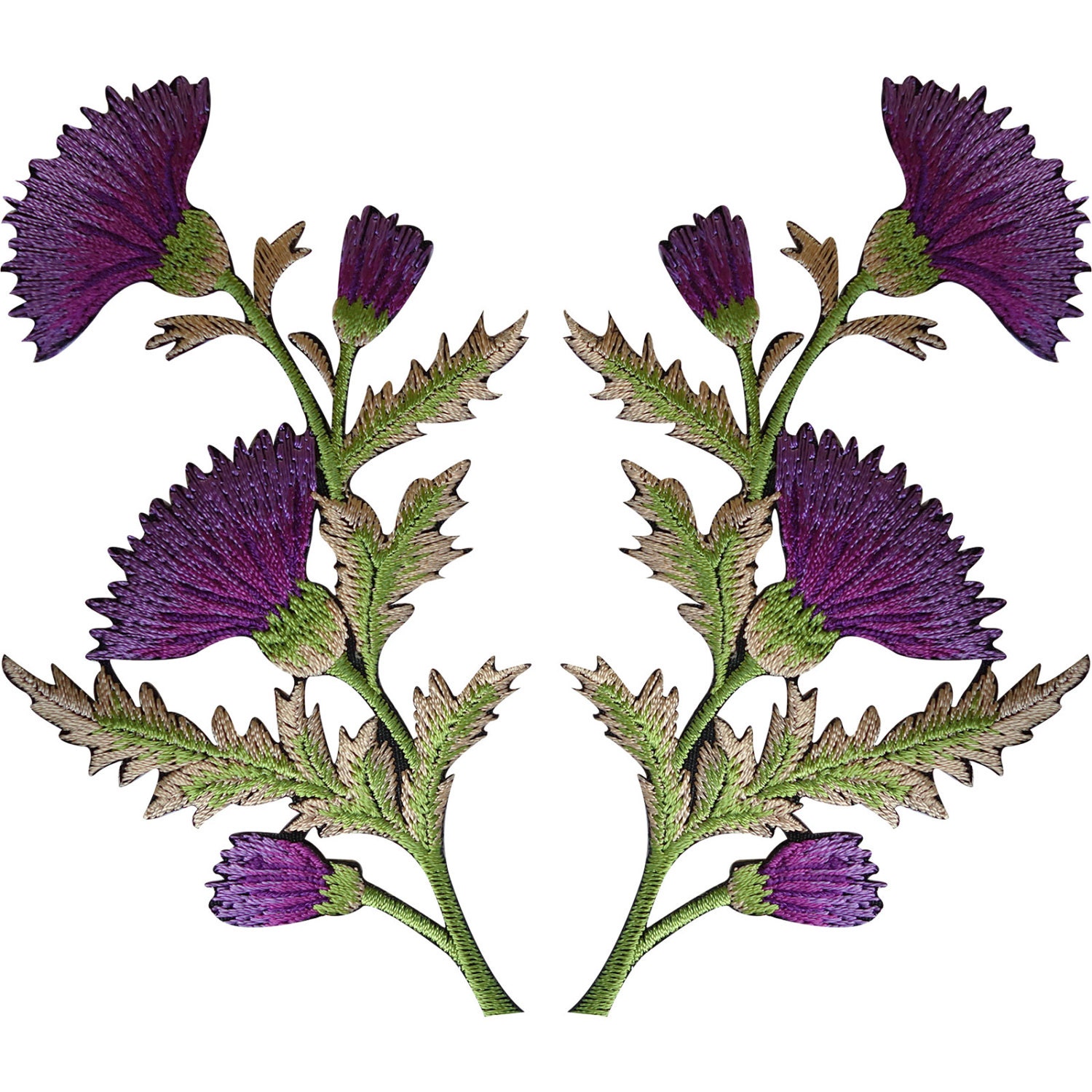 Pair of Purple Thistle Flower Patches Iron Sew on Shirt Bag - Etsy