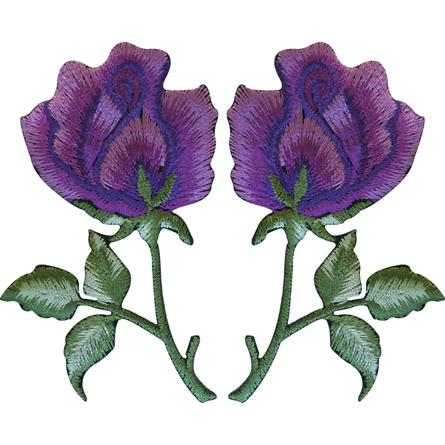 Pair of Purple Rose Patches Iron on Sew on Embroidered Roses - Etsy UK