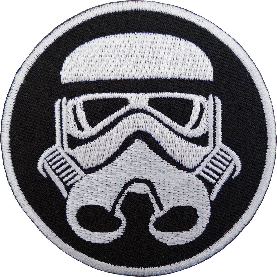 Star Wars Patch Stormtrooper Helmet Mask Embroidered Iron / Sew on T ...