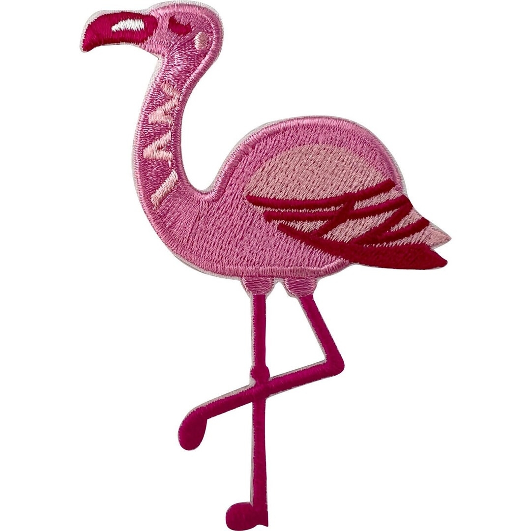 Pink Flamingo Patch Iron Sew on Embroidery Badge Transfer Motif Decal ...