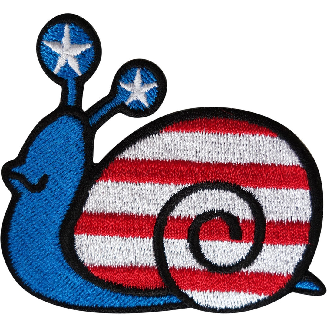 Snail Patch Iron Sew on USA Flag American United States of America Star ...