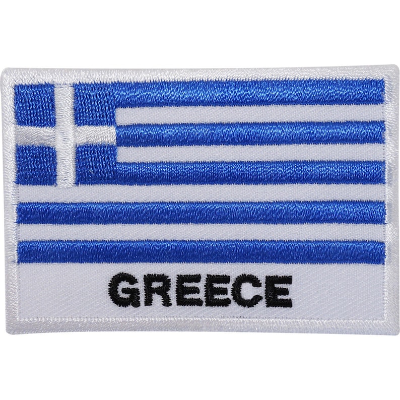 Greece Flag Embroidered Iron / Sew on Patch Greek Clothes - Etsy