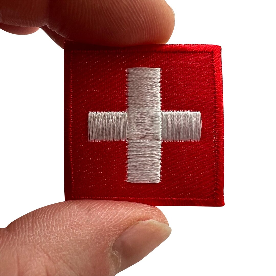 Mini Switzerland Flag Patch Iron Sew on Clothes Bag Small Swiss ...