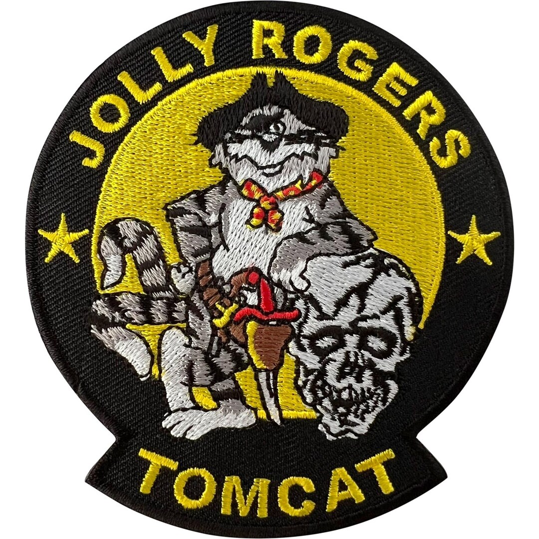 Jolly Rogers Tomcat Patch Iron Sew on Cloth United States Navy ...